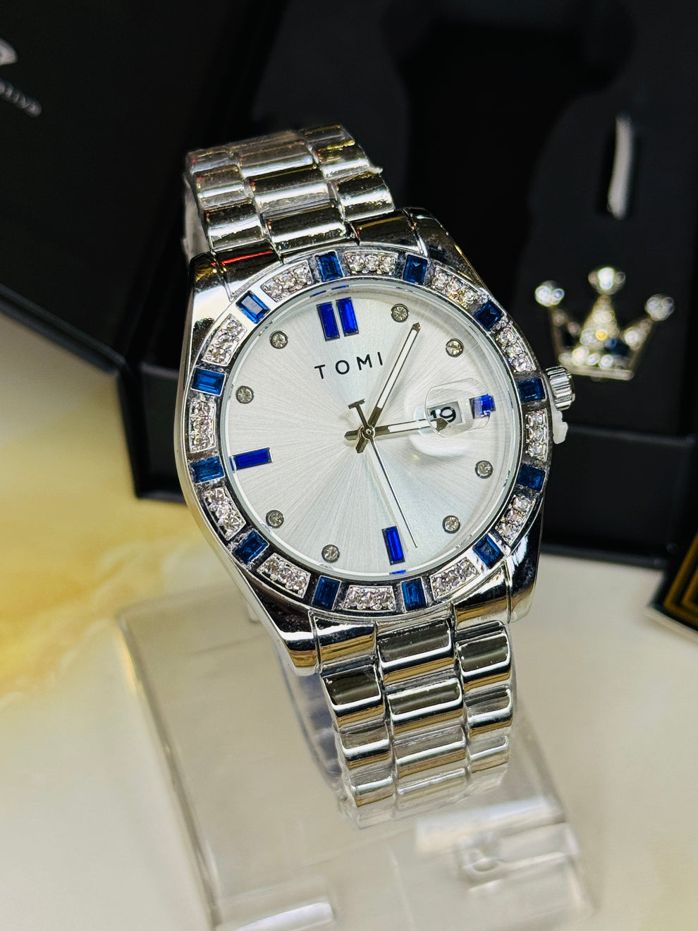 TOMI T-305 New Men's Luxury Business Stainless Steel Watch Gift Box Se ...